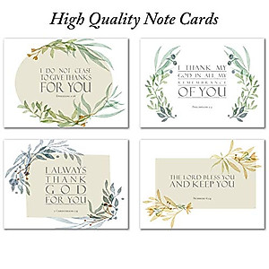 Thank You Inspirational Bible Verse Note Cards with Envelopes - Pack of 48