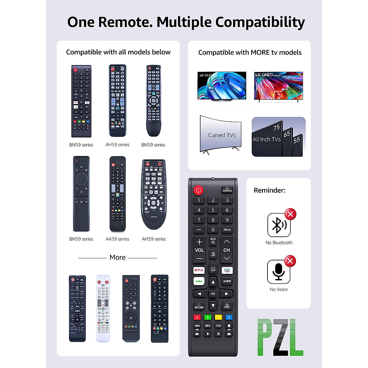 【One Remote One Cover】 Universal Remote for All Samsung TV Remote with Silicone Remote Cover, Replacement for All Samsung Smart TV, LED, LCD, HDTV, 3D, Series TV BN59-01315J BN59-01315A