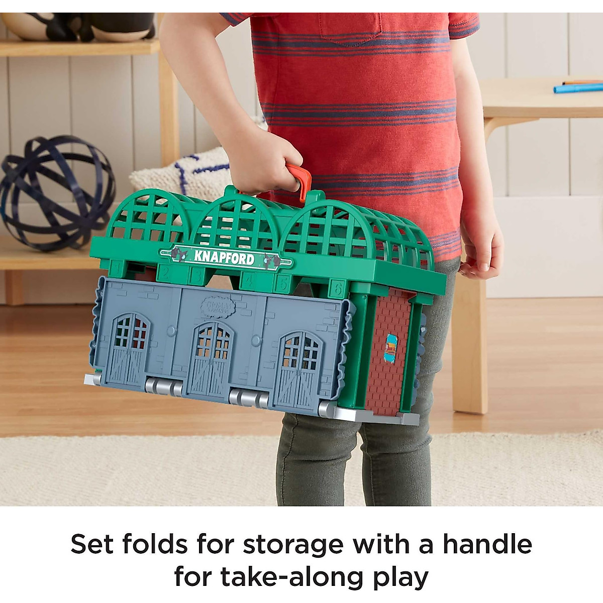 Thomas & Friends Diecast Toy Train & Track Set Knapford Station 2-in-1 Playset & Storage Case for Preschool Kids Ages 3+ Years​