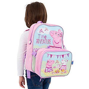 Peppa Pig Kids Backpack and Lunch Box Set Pink