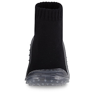 Baby Boys Slippers - Baby First Walking Non Skid Slipper Socks - Premium & Comfortable Toddler House Slippers, Kids Essentials - Black - 12 Months Infant