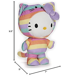 GUND Sanrio Hello Kitty Rainbow Outfit Plush, Premium Stuffed Animal for Ages 1 and Up, 9.5”, Rainbow