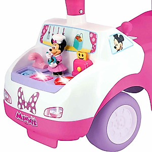 Kiddieland Disney: Minnie Mouse Happy Kitchen Activity Ride-On - Lights & Sounds, Foot to Floor, Kids Car, Push & Pull, Ages 12-36 Months, 23 x 11 x 17.5 inches, Pink