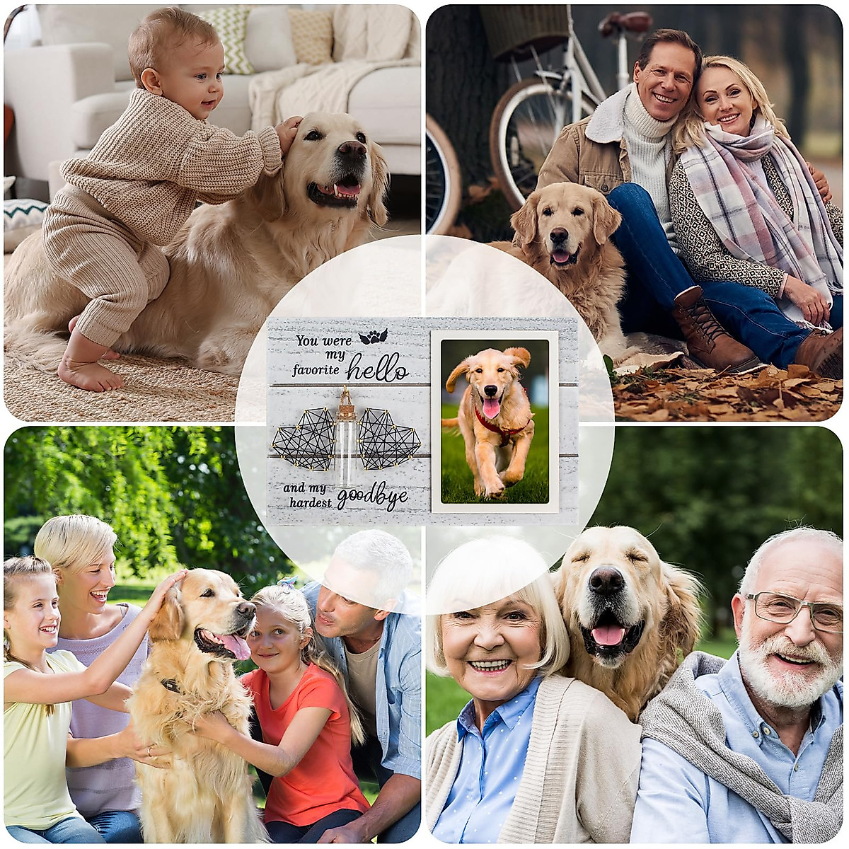 Ourea Dog Memorial Picture Frame - Dog Memorial Gifts with Pet Urns for Dogs Ash, Dog Picture Frames for Dogs That Passed - Pet Memorial Frames for Loss of Dog, Pet Memorial Frame