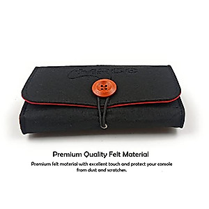 MRGC Felt Soft Case Carrying Bag for Anbernic RG351MP / RG351P / RG350 / RG350M / RG350P / RK2020 / RGB10 - Portable Travel Case, Protective Pouch for Handheld Retro Game Console (Black)
