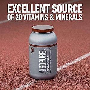 Isopure Whey Isolate Protein Powder with Vitamin C & Zinc for Immune Support, 25g Protein, Low Carb & Keto Friendly, Flavor: Dutch Chocolate, 4.5 Pounds (Packaging May Vary)