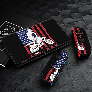Dirt Bike Motocross Supercross USA Flag Switch Sticker Skin Cute Pattern Full Wrap Skin Protection for Switch