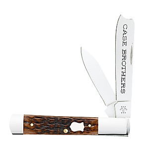 Case XX Knives RazorJack 79417 Russell Jig Brown Bone Stainless Steel Pocket Knife