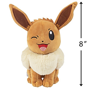 Pokemon 8" Eevee & Pikachu Plush, 2-Pack - Let's Go Starters - Officially Licensed - Quality Soft Collectible Stuffed Animal Toy - Great Gift for Kids, Boys, Girls