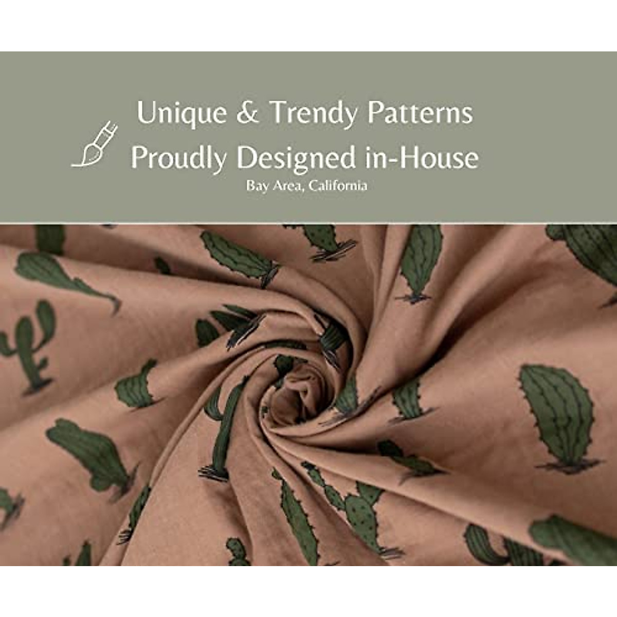 Leyl&Ari Muslin Swaddle Blanket 100% Organic Cotton Lightweight Receiving Wrap for Infant & Newborn (Cactus, 47X47)