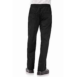 Chef Works Men's Lightweight Baggy Pants, Black, Large
