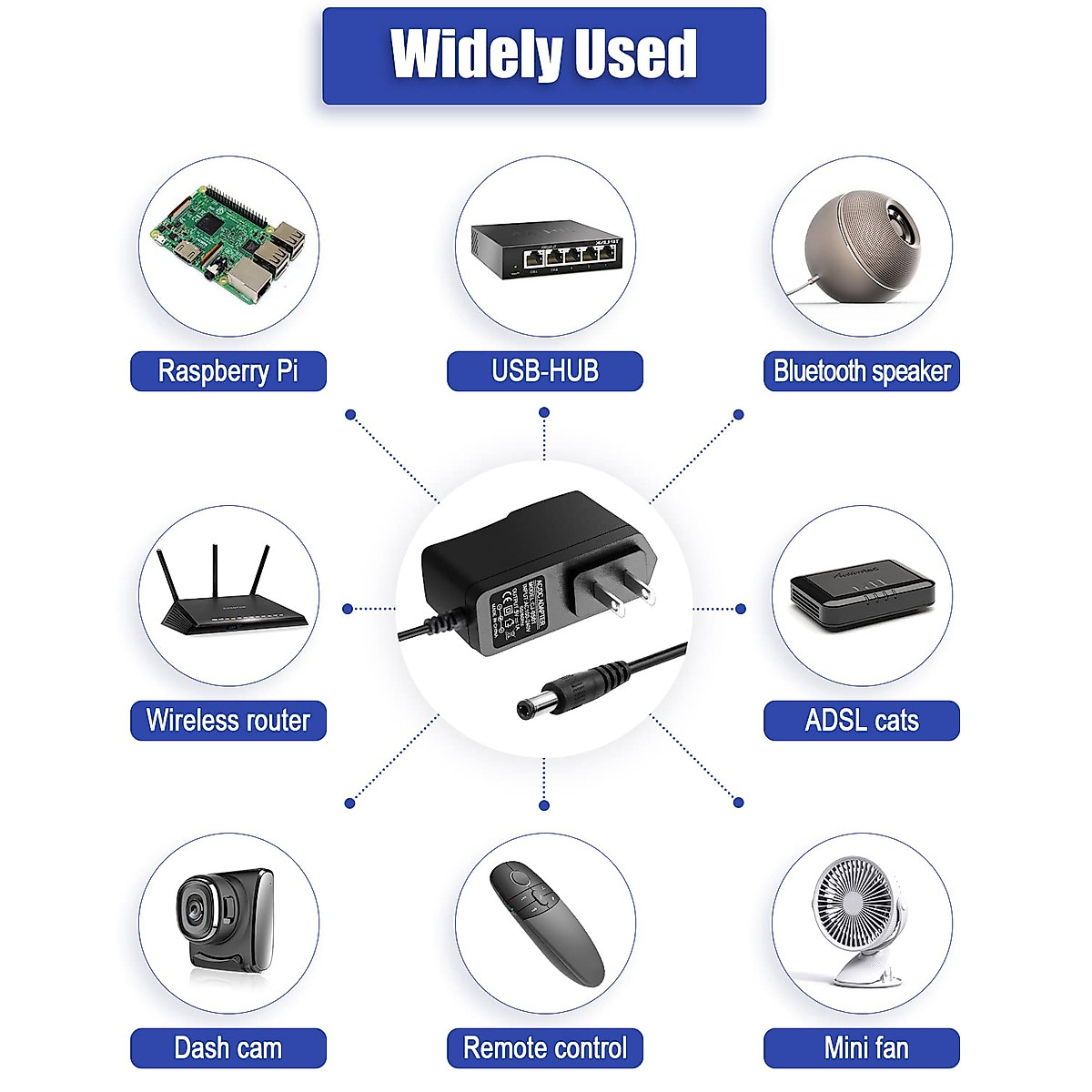 GMJYC 5V 1A 5W Adapter 120-240v AC/DC 5Volt 0.5A 0.8A 1A Power Supply with 5.5x2.5mm Tip for Monitor, USB Hubs, Keyboard, LED, Weight Scale, CCTV Security System, Sound Bar, Clocks, Radiator, Router
