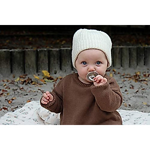 BIBS Pacifiers | Natural Rubber Baby Pacifier | Set of 2 BPA-Free Soothers | Made in Denmark | Smoke | Size 6-18 Months