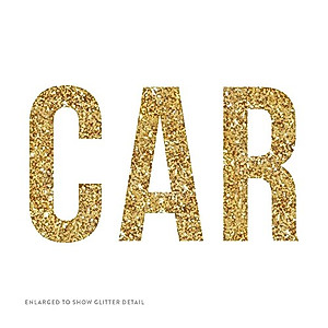 Andaz Press Real Glitter Paper Pennant Hanging Banner, Cards & Gifts, Gold Glitter, Includes String, Pre-Strung, No Assembly Required, 1-Set