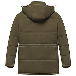 Chrisuno Big and Tall Winter Jackets Men Coats Long Parka Men's Hooded Warm Jacket Brown 6X