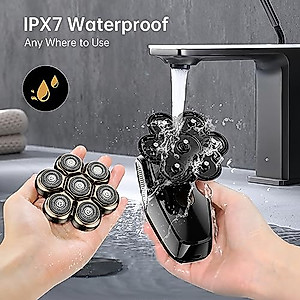 Bazivve 5-in-1 Detachable Head Shavers for Bald Men, Upgraded 2.0 Magnetic 7D Electric Shavers for Men, IPX7 Waterproof Wet Dry Shaver Grooming Kit with Type C Charging