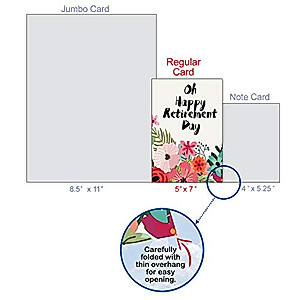 NobleWorks The Best Card, Optimisms - Retirement Greeting Card with Envelope, Flower' Decorated Inspirational Saying C6631GRTG