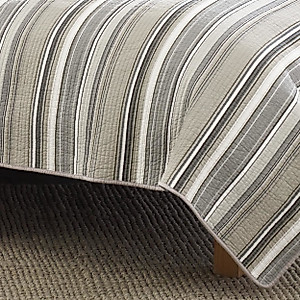 Stone Cottage - Fresno Collection - Quilt Set - 100% Cotton, Reversible Bedding with Matching Sham(s), Twin, Neutral