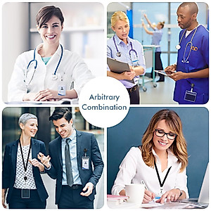 3-Pack Retractable Badge Holders with Lanyard - Waterproof ID Badge Reels for Staff & Nurses - Combine Freely