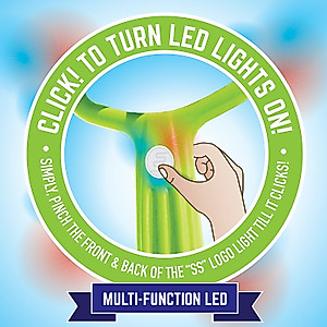 Geospace Twin LED Illuminator SKI Skooter Sled with 2 LED Lights for Safe Winter Fun - Fold-up Portable Snowboard Kick Scooter for Use on Snow or Kids 6 & Up,Teens & Adults (Red, Blue or Green)