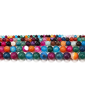 YU 1strand 4/6/8/10/12mm Mixed Color Stripes Carnelian Round Loose Spacer Bead for DIY Bracelet Jewelry Makings Supplies Accessory T314 (Color : Stripes Carnelian, Item Diameter : 8mm)