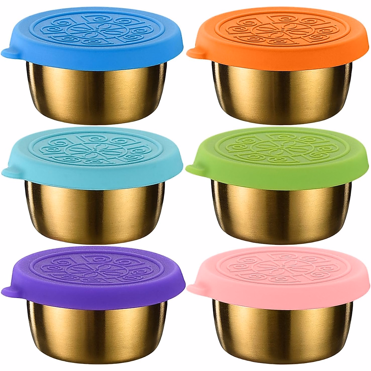 TDZTMNDNB 6x1.6/2.4 Oz Condiment Containers With Lids, Salad Dressing Container To Go, Small Reusable Stainless Steel Sauce Containers For Lunch Boxes Picnics Travel Meal Prep Kitchen Storage