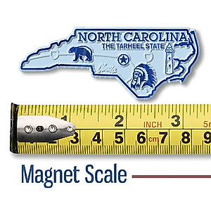 North Carolina Small State Magnet by Classic Magnets, 3.3" x 1.3", Collectible Souvenirs Made in The USA