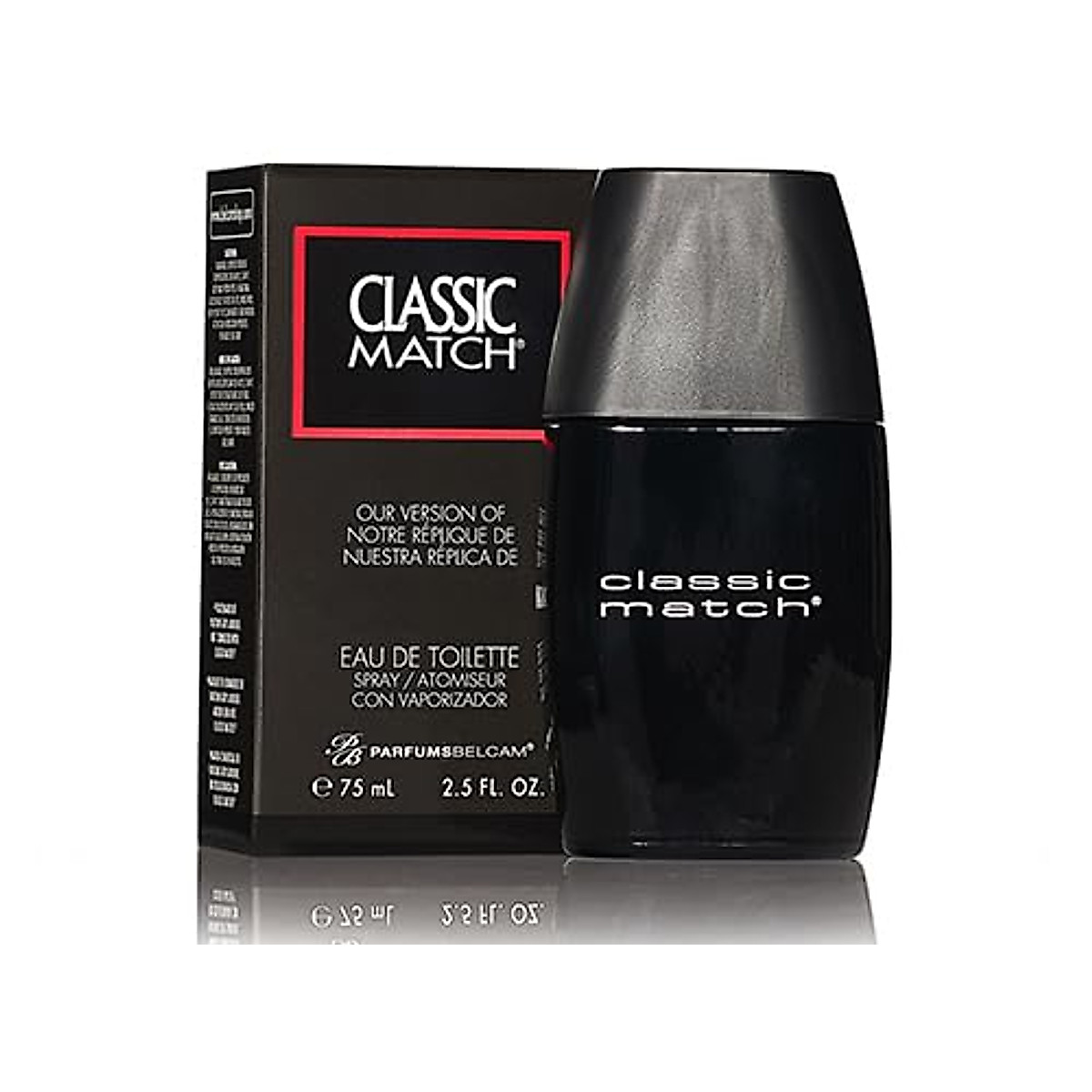 PB ParfumsBelcam Black Classic Match CM Eau De Toilette Spray, our version of a Designer EDT, 75ml.