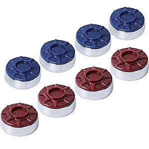 GSE 2-1/8" (54 mm) Shuffleboard Pucks Set of 8 for Shuffleboard Table Accessories(Chrome, 2-1/8")