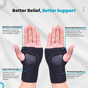 Hotcakes Wrist Supports (2PCS) for Carpal Tunnel Syndrome, Arthritis and Tendonitis – Breathable Hand and Wrist Brace Provides Wrist Splint for Joint Pain