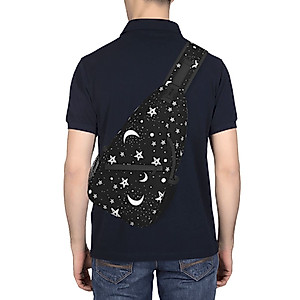 FyLybois Stars Sling Bag for Women Crossbody Hiking Backpack Travel Shoulder Bags Waterproof Daypack For Beach Outdoor Camping