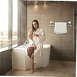 Cabilock 1 PC Double Bar Towel Rack White Bathrobe Towel Organization Bar Double Towel Bar Bathroom Towel Bar Decor Bath Towel Holder Hangers Hand Towel Rail Artistic Accessory Swivel Brass