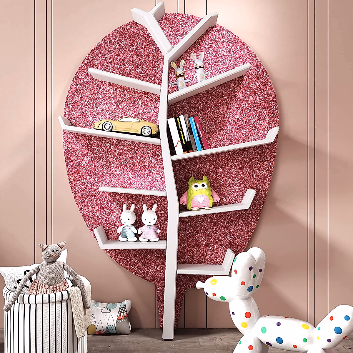 FunStick Pink Glitter Wallpaper Stick and Peel for Girls Bedroom Pink Glitter Contact Paper Decorative Fabric Wallpaper Peel and Stick Sparkle Self Adhesive Wallpaper for Cabinets Crafts 15.8"x78.8"