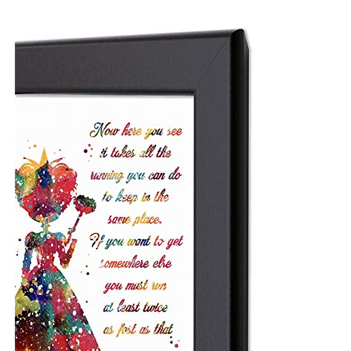 Framed Alice in Wonderland Quote Watercolor Art Print Queen Heart Lewis Carrol Party Inspirational Wall Home Office Teen Kid's Room Playroom Nursery Decor Poster Best Friend Gift Picture