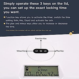 Tcoivs Timed Lock Box, Phone Lock Box with Timer, 6.5" Time Lock Safe, Time Locking Container for Cell Phone, Snacks and Other Tempting Items