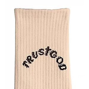 LifeShine 2 Packs Fashion Socks Sunday Service Trust God and Jesus is King Tube Cotton Double Yarn Socks for Men Women