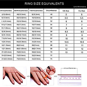 GW 925 Sterling Silver Ring for Women Band Ring Statement Rings for Birthday Wedding Gift (Green blue, 6)