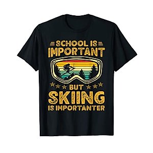 School Is Important But Skiing Is Importanter Ski Funny T-Shirt