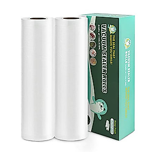 Happy Seal Vacuum Sealer Bags Rolls 11"x16' 2Pack, Seal a Meal, Commercial Grade, BPA Free Heavy Duty Great for Food Storage, Meal Prep or Sous Vide