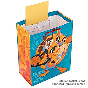 Hallmark 13" Large Gift Bag with Tissue Paper (Space Jam: A New Legacy, Bugs Bunny, Basketball) for Kids, Birthdays, Christmas