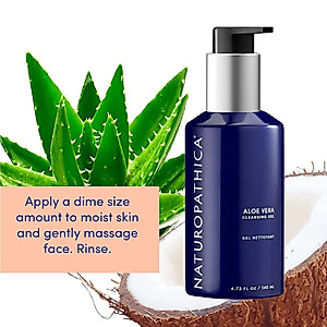 Naturopathica Aloe Vera Cleansing Gel, Facial Cleanser with Aloe Vera and Lavender, Clarifying Face Wash for Men and Women, 5 fl oz