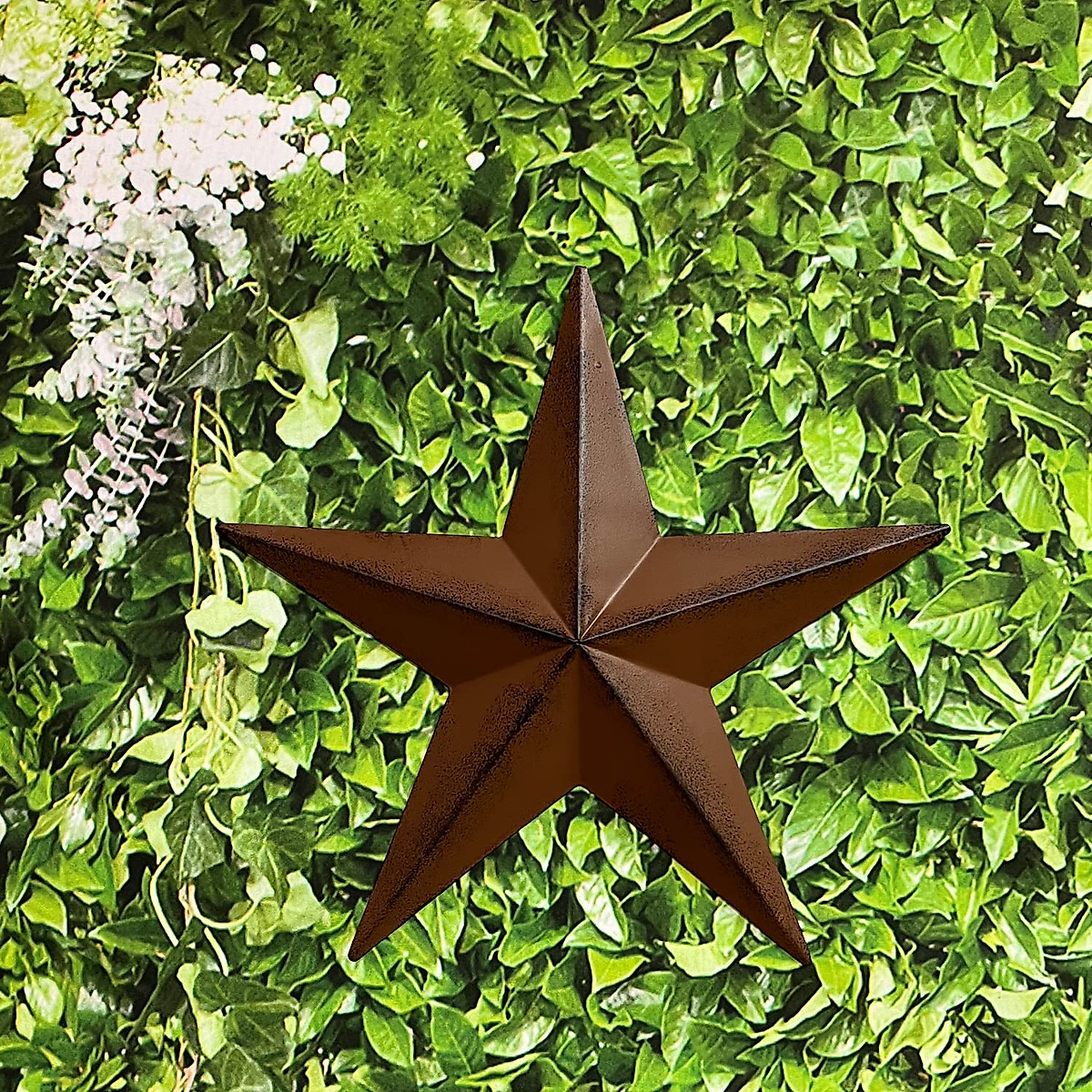 Grace Home Metal Patrotic Old Glory American Flag Barn Star July of 4th Decoration (12"-Rust)