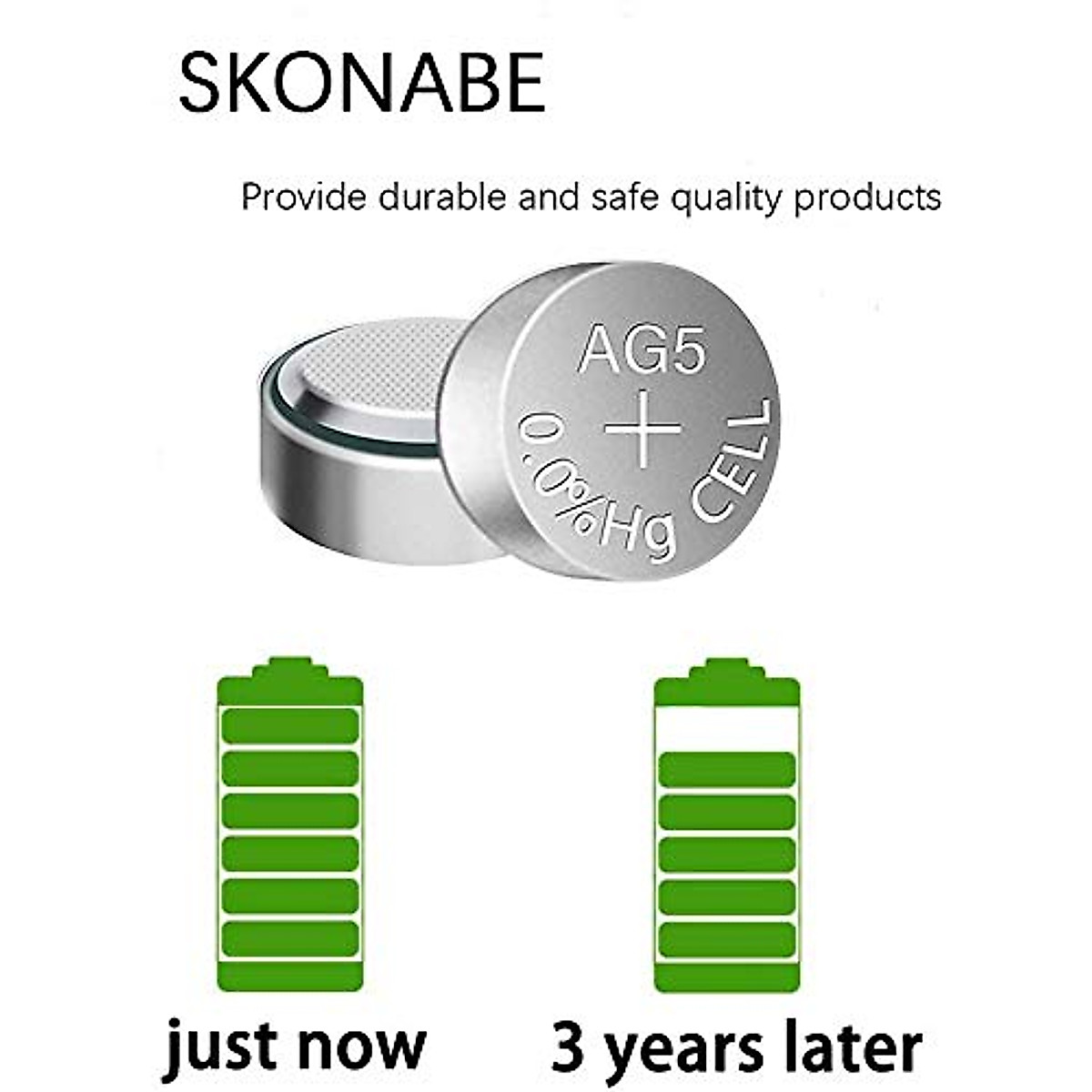 SKOANBE LR754 309/393 ag5 1.5V Watch Button Cell Batteries for Laser（10-Pack）