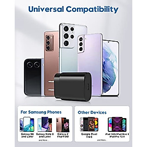 Super Fast Charger Type C, 2Pack 25W USB C Wall Charger Block with Right Angle 10FT Long USB C to USB-C Cable Fast Charging for Samsung Galaxy S23/S23+/S23 Ultra/S22/S22 Ultra/S21/S20/Note 20/Z Fold 4