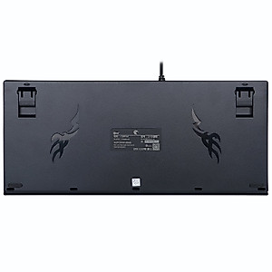 HUO JI E-Element Mechanical Eagle Z-77 Programable RGB Backlit Mechanical Gaming Keyboard with DIY Blue Switches, 88 Keys Anti-Ghosting,UK Layout, Black