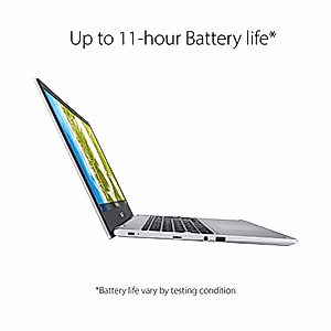 ASUS Chromebook CX1, 15.6" Full HD NanoEdge Display, Intel Celeron N4500 Processor, 64GB eMMC Storage, 4GB RAM, Chrome OS, Transparent Silver, CX1500CKA-DH44F