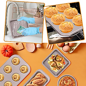 Bakeware Sets, 5-Piece Nonstick Bakeware Set,cake pans set with Cookie Sheets, Bakeware fits for Nonstick Bread Baking Cookie Sheet and Cake Pans