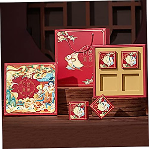 Abaodam 1 Set Moon Cake Box Dessert Containers Mini Paper Cups Mini Muffins Mooncake Packaging Box Christmas Muffin Boxes Bakery Wrapping Box Mid-autumn Festival Supply Moon Cake Case Gift