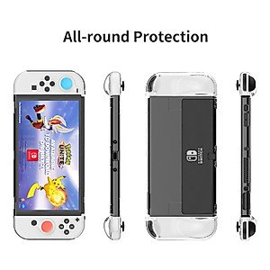 JAOYSTII Carry Case for Nintendo Switch OLED Model 2021, Accessories Kit with Clear Cover, Screen Protector, Thumb Grip Caps & More, Suitable for Travel and Home Storage