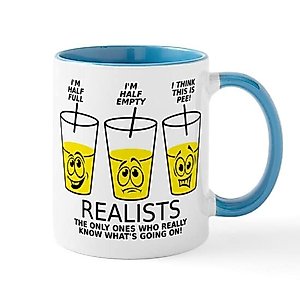 CafePress Glass Half Full Empty Pee Funny T Shirt Mug Ceramic Coffee Mug, Tea Cup 11 oz